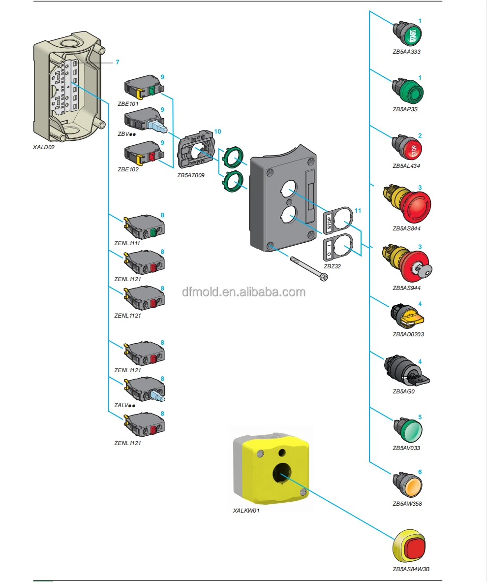 Harmony Xb4 Light Blocks Zbvm3 With Screw Clamp Terminal Connections ...