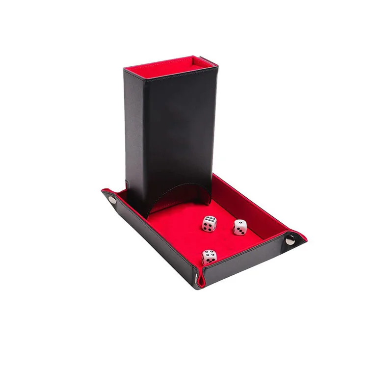 Factory Custom Leather Dnd Gaming Folding Dungeons Dice Tower And Dice ...