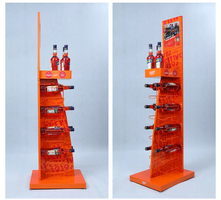 Retail Luxury Free Standing Metal Wine Racks for Whisky and Beer ...