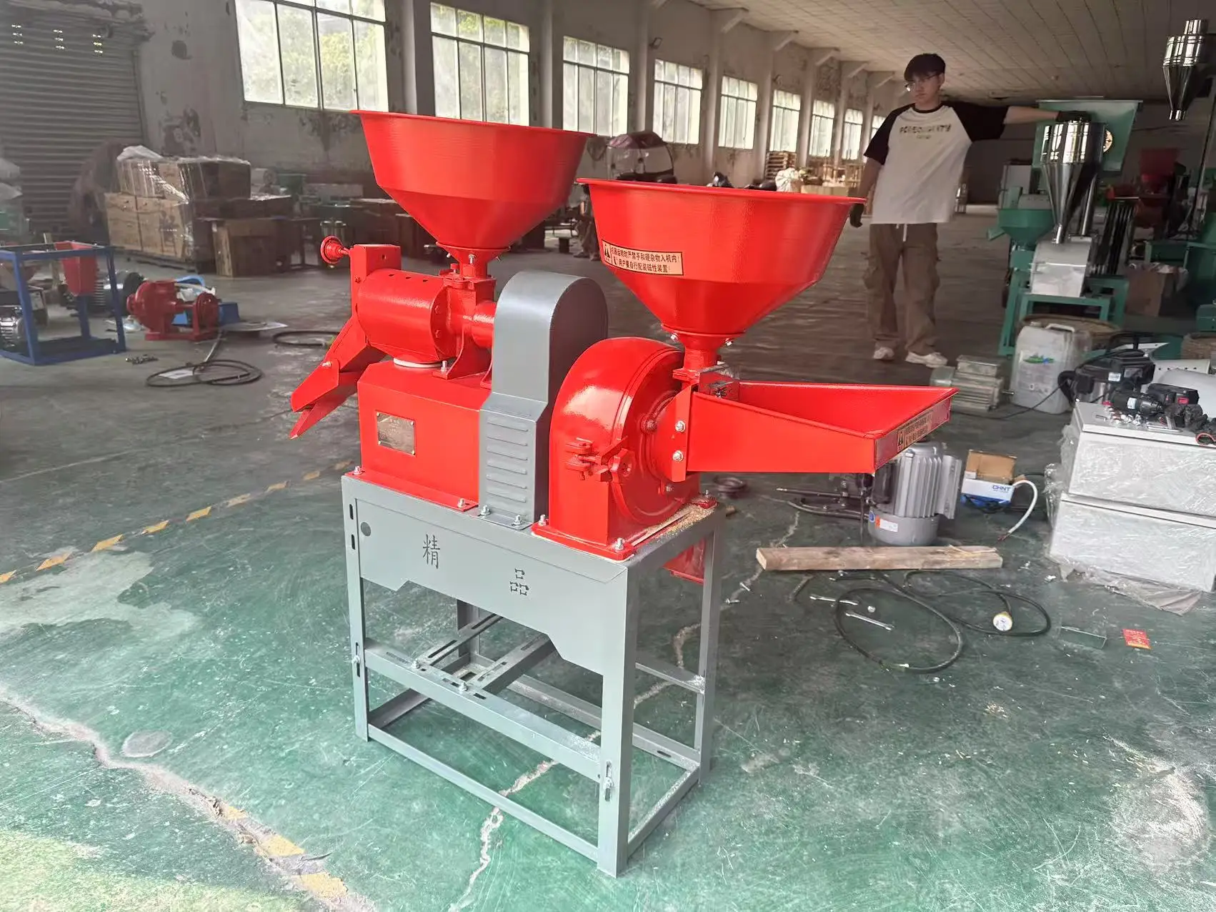 Combined Rice Mill Machine with Grain Grinder for Rice Paddy Corn Wheat ...