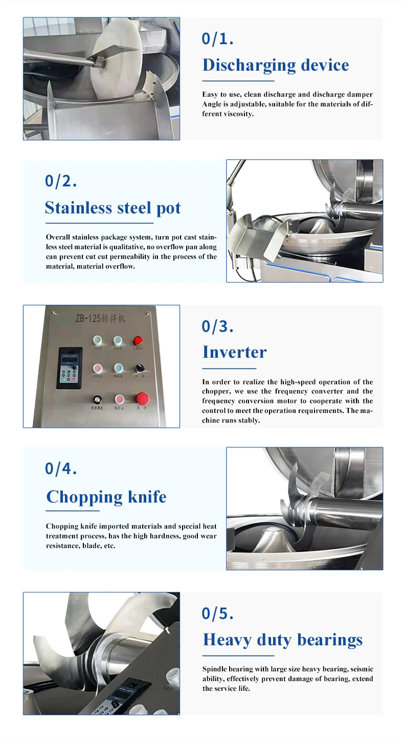 Electric Commercial Stainless Steel Vacuum Meat Chopper Mixer Bowl Table Top Cutter For Sausage ...