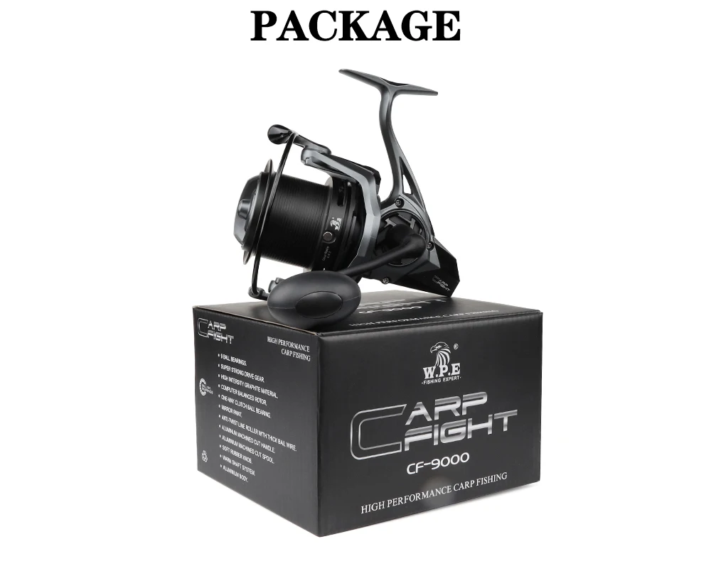 W.p.e Cf 9000/9000t 4.4:1 High Speed Metal Spool Spinning Reel 9+1 Bbs ...