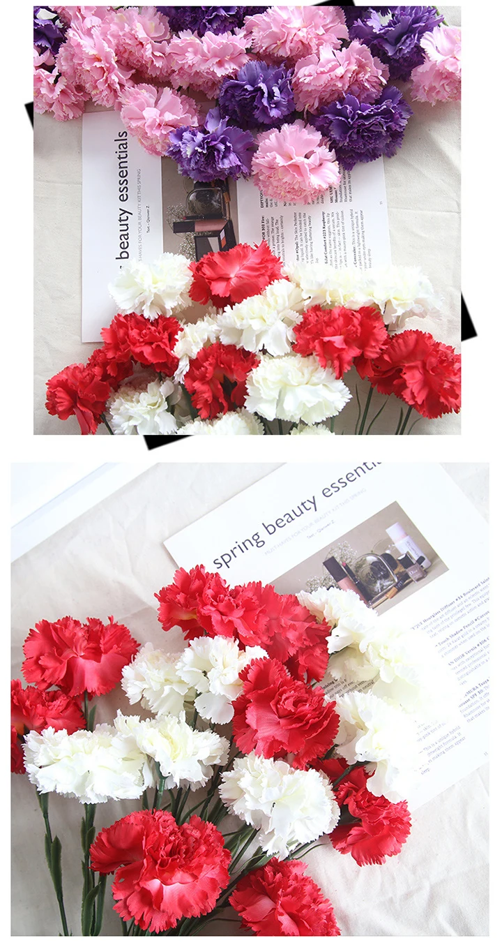 Silk Flowers Artificial Carnation Factory Wholesale High Simulation 9cm ...