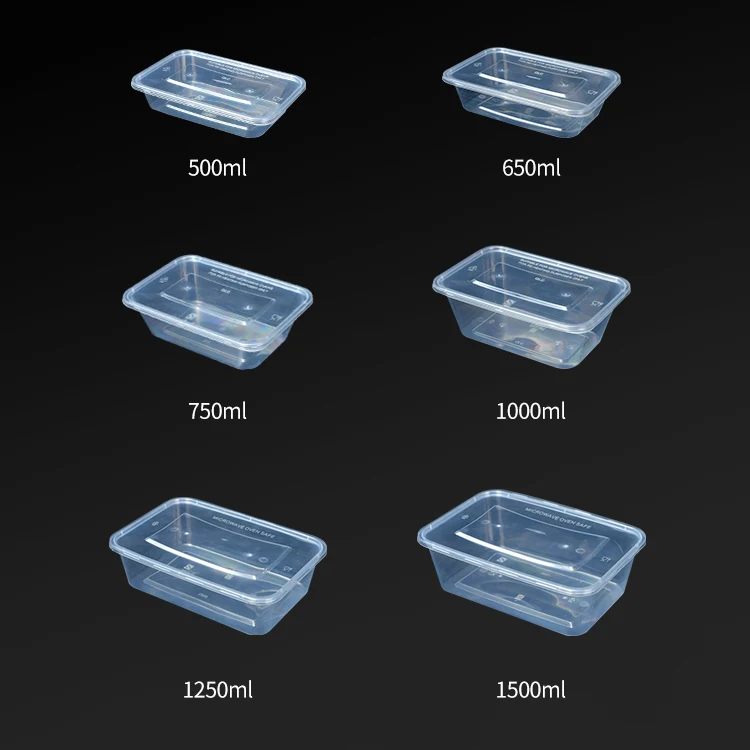 Microwavable Disposable Plastic Food Storage Containers Lunch Boxes For ...