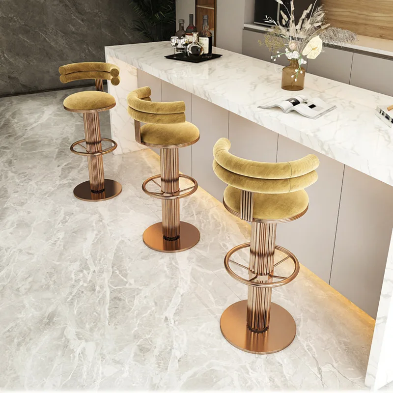 Commercial Custom Luxury Metal Counter bar Tool Chair Tall Strip Night ...