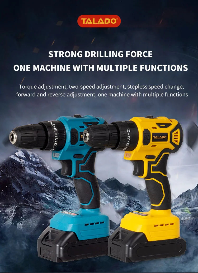 Professional 21v Wireless Li-ion Battery Powered Impact Drill Set Drill ...