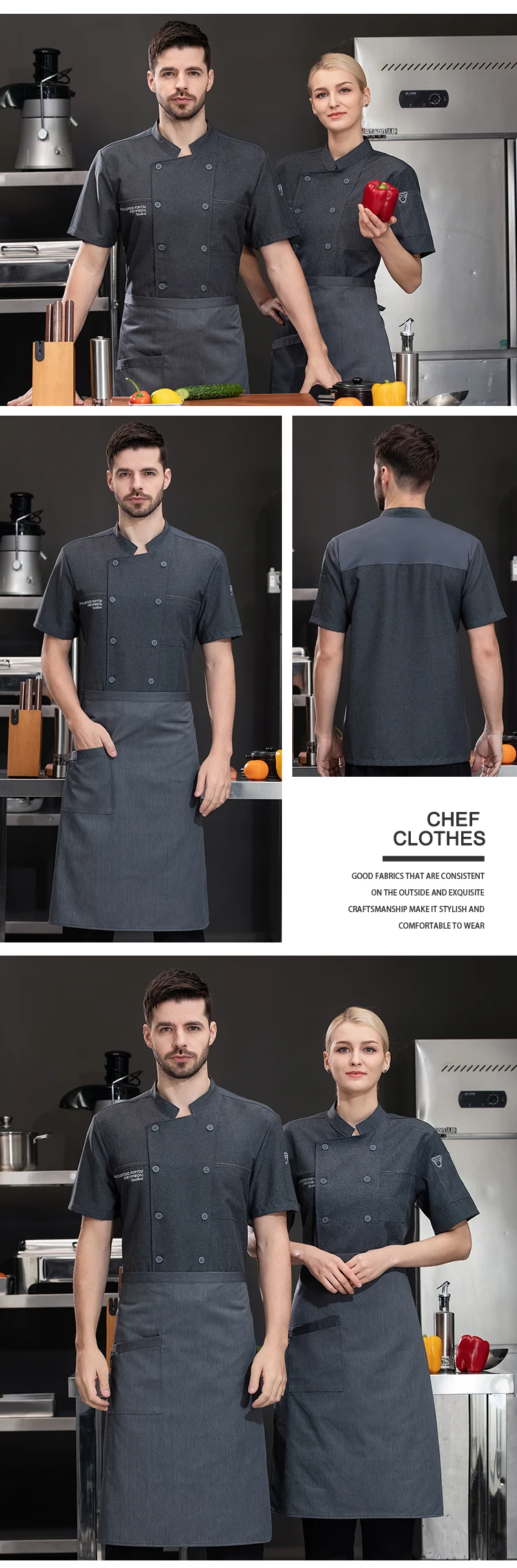 Custom Restaurant Waiter Uniforms - All-Season Chef Jackets