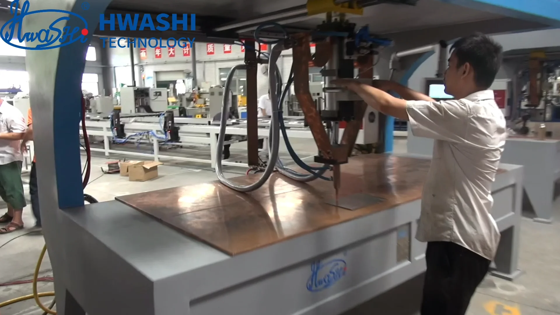 Hwashi Stiffener Plates Spot Welding Machine,Manual Mobile Cnc Flat ...