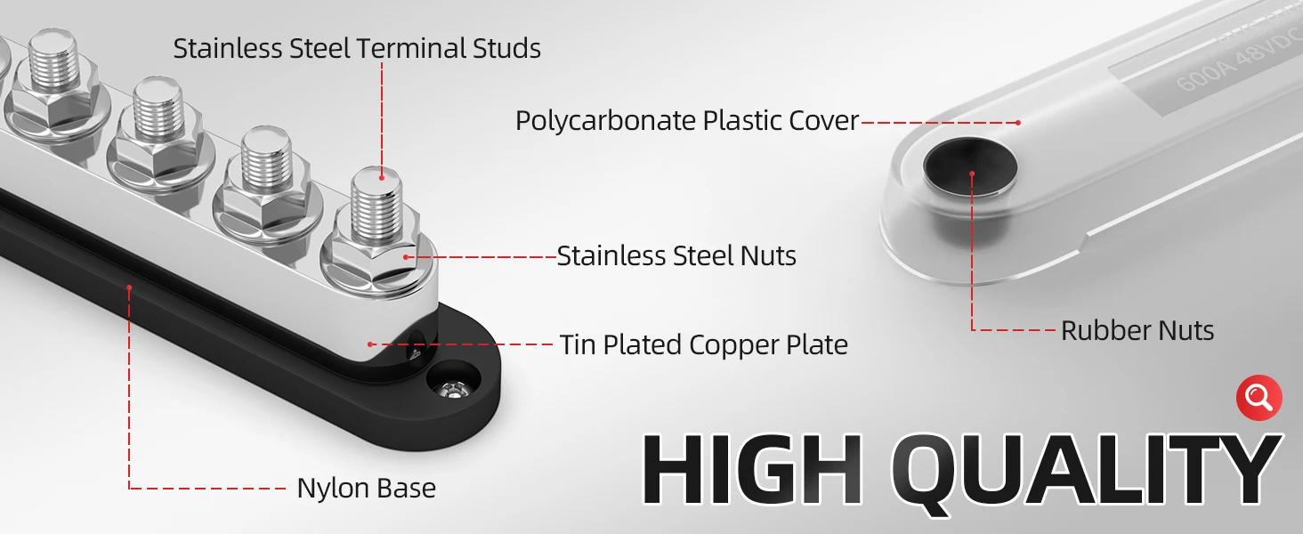 Heavy Duty Busbar 600A Automotive Power Distribution Block