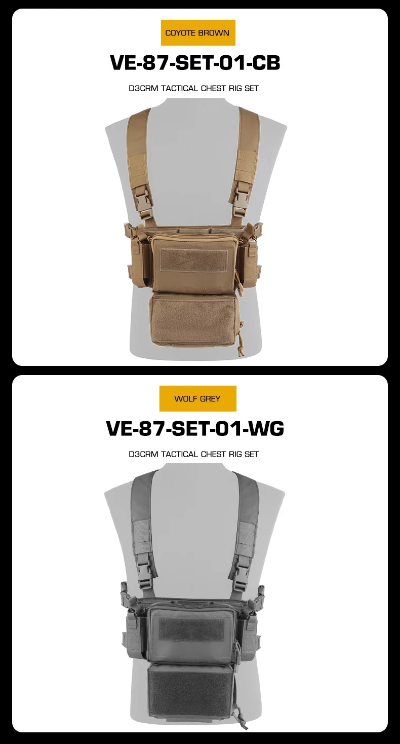 D3crm Chest Rig Set Cordura Chest Rig With Drop Pouch And 5.56 Triple ...