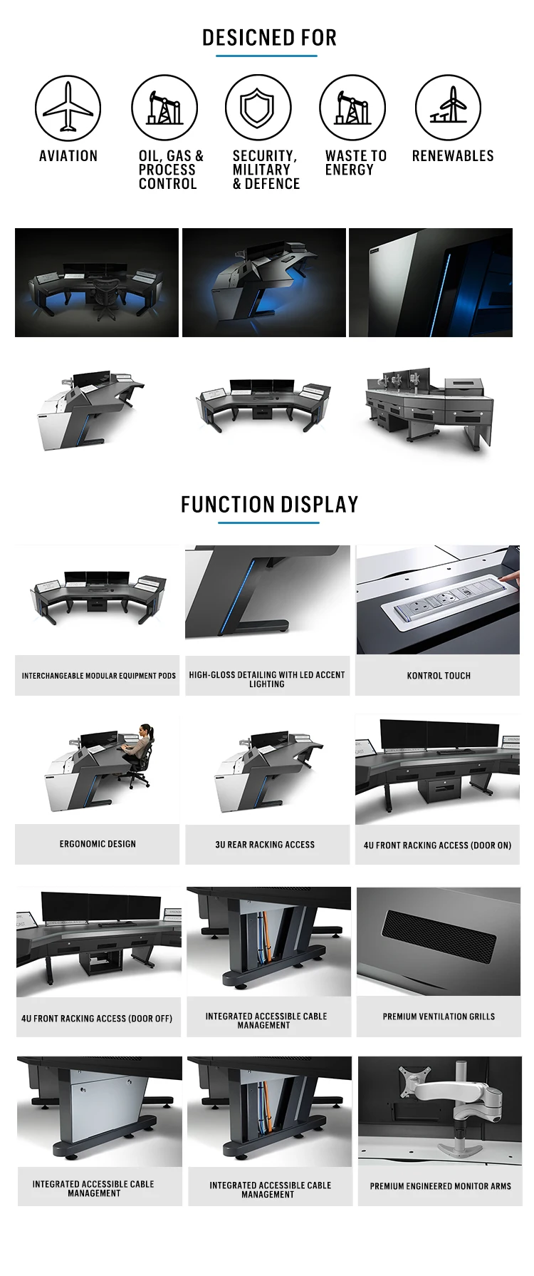 Office Furniture Monitoring Console Command Center Dispatching Console School Room Control