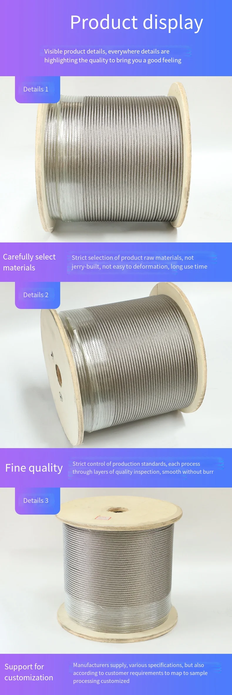 304/316不锈钢钢丝绳8*19电梯钢丝绳 - Buy 线材,钢线材,Hcwr Product on Alibaba.com