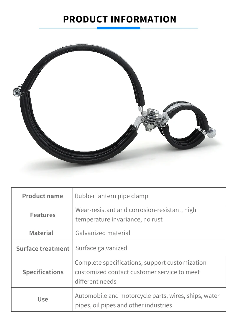 Gas Pipe Clamp With EPDM Rubber High Quality Heavy Duty M8+10 Pipe ...
