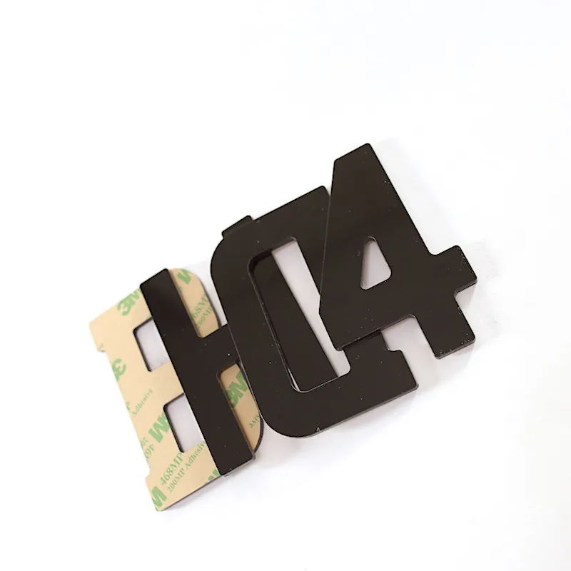 4D Acrylic Number License Plate - 3D Black Plastic Letters
