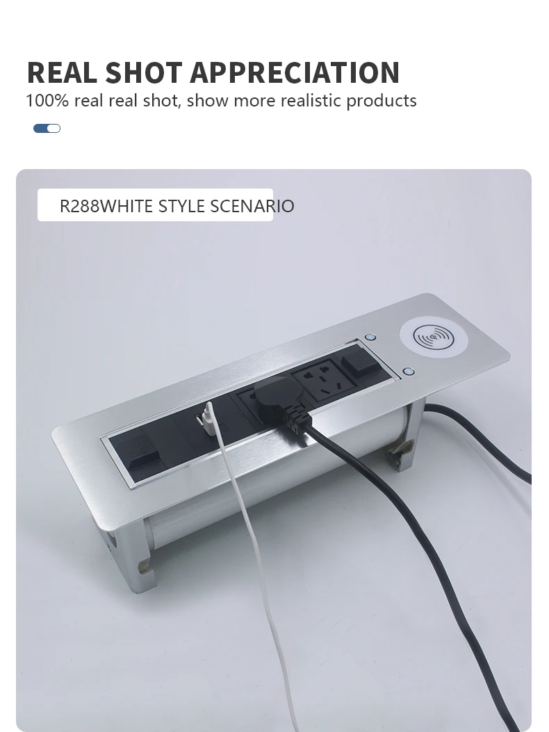 Aluminum Conference Table with Custom Power and Outlets