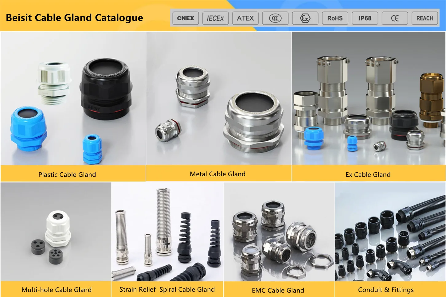 Customized BW Cable Gland with 2 PVC Shroud Boots & Earth Tags