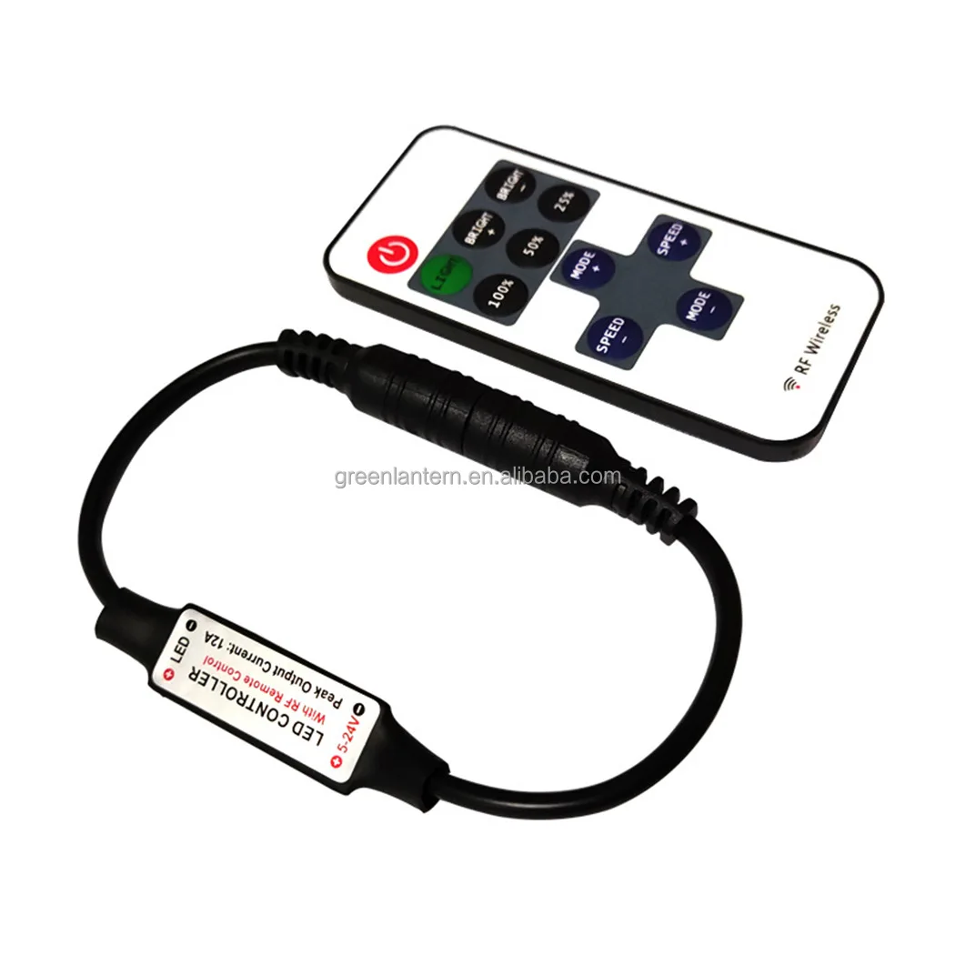 Rf 11 Key Remote Mini Led Dimmer Controller Dc5521 Red/black Wire For ...