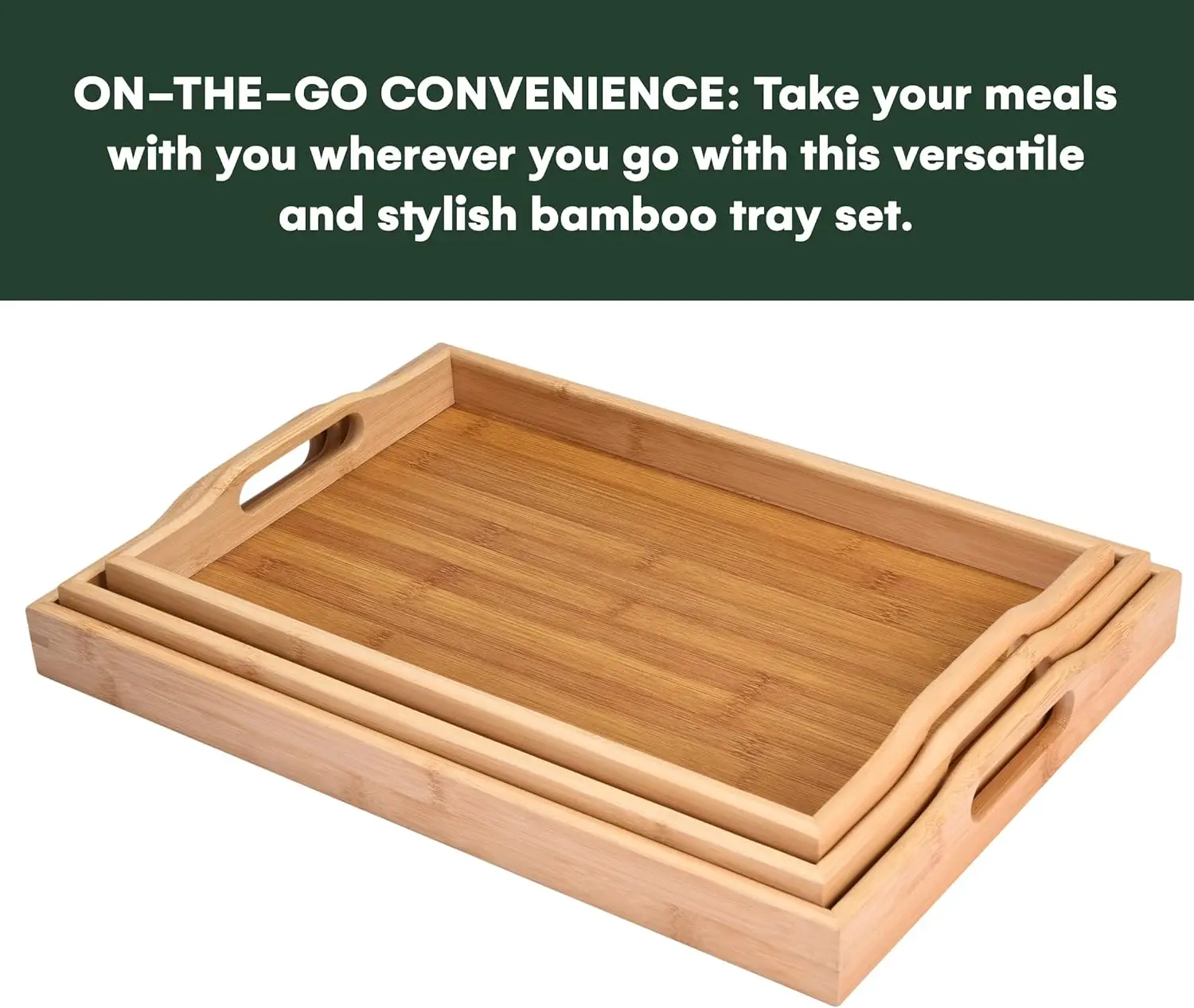 Bamboo Food Tray Set Bamboo Serving Trays Wooden Trays for Food ...