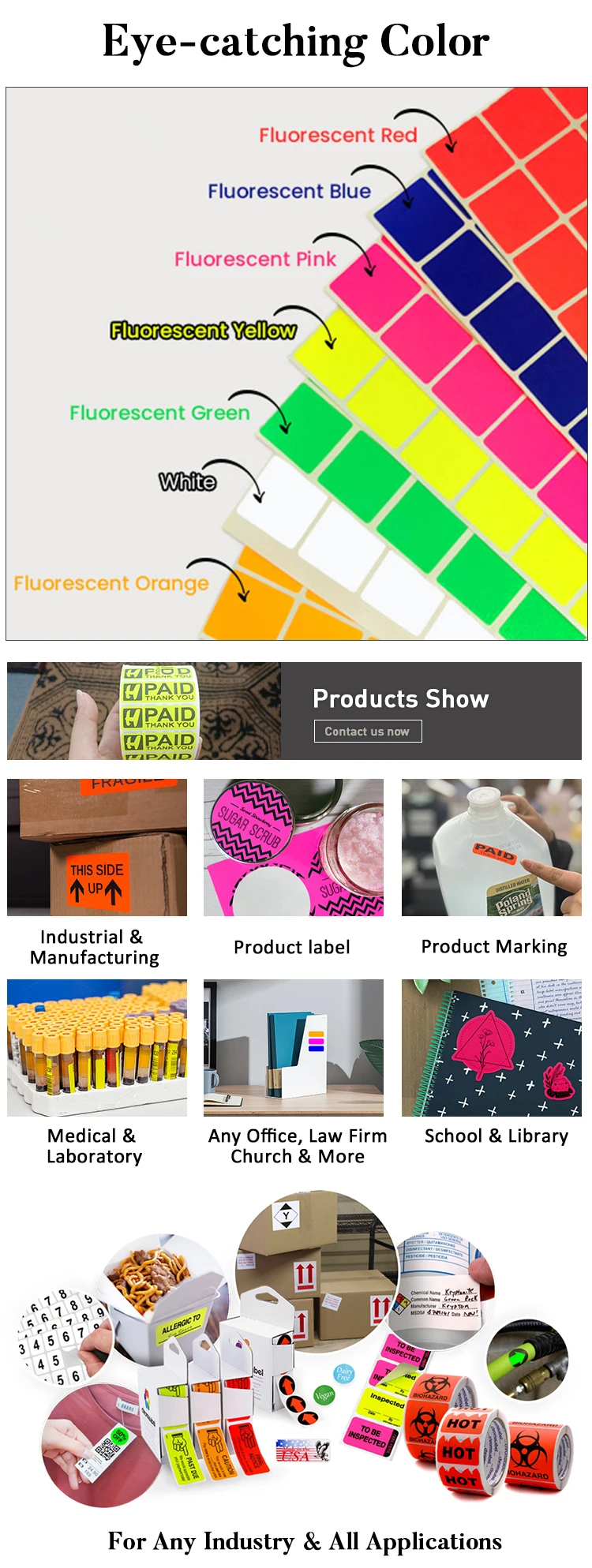 Custom Fluorescent Exploded Labels Design Logo Color Printing Packaging ...