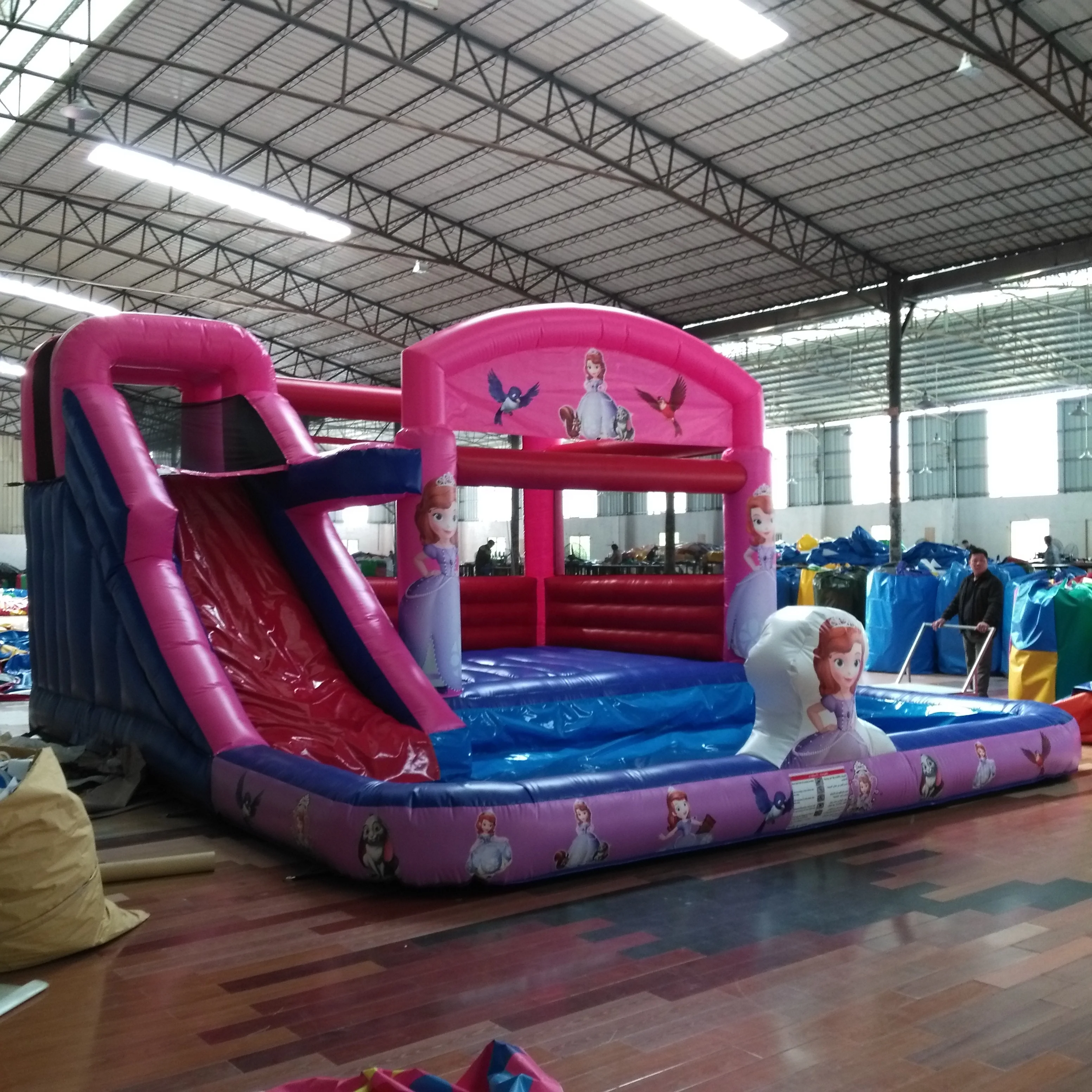 Children's Cartoon Princess Sophie Slides Combo Inflatable Swimming ...