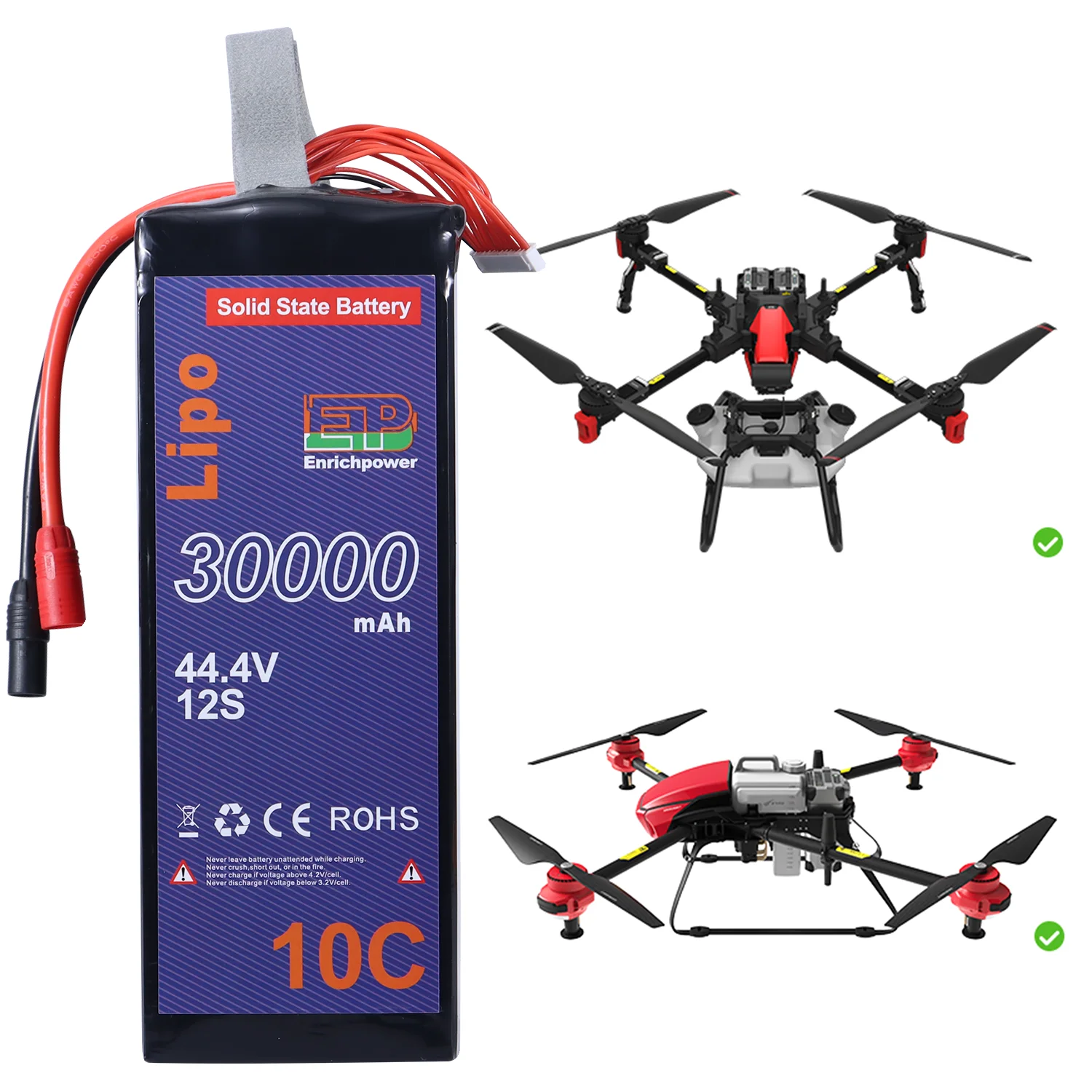 Ep Solid State Drone Battery 22.2v 6s 22000mah 25c For Long Hover Drone ...