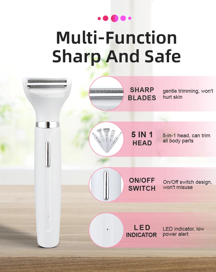 6 Replaceable Heads Lady Trimmer Groin Shaver Women Shaving Machine ...