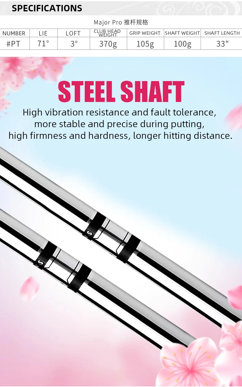 PGM TUG064 cnc golf club putter women pink golf putters with headcover-企业官网