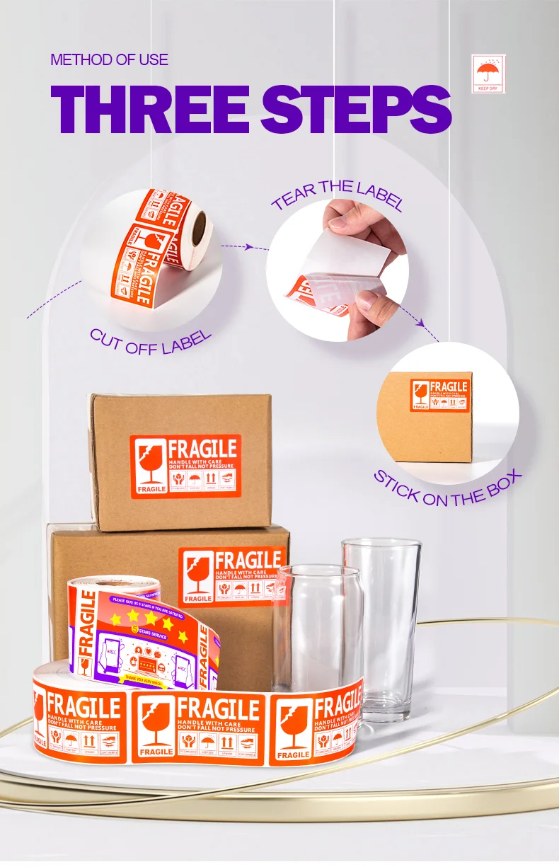 Custom Printable Fragile Sticker Labels 2 X 3 Inch Fragile Labels This ...