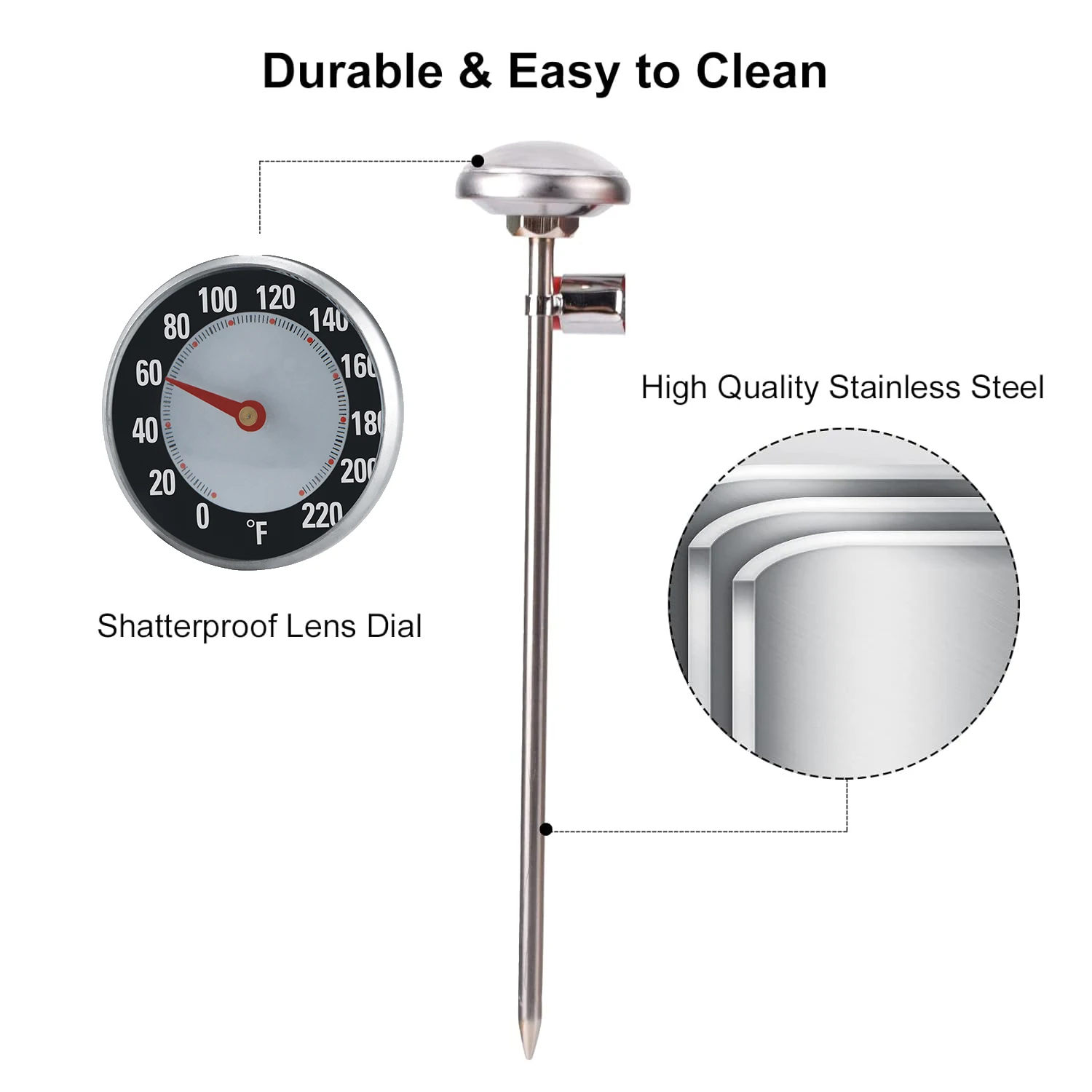 2025 SW Stainless Steel Instant Read Dial Thermometer for Oven BBQ and ...