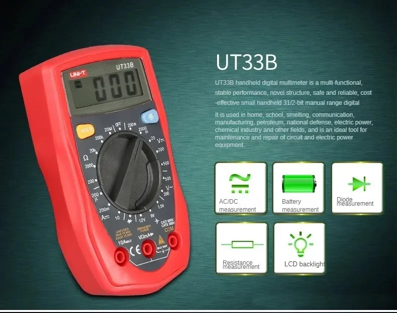 Uni T Ut33d Digital Multimeter High Precision Universal Meter Double