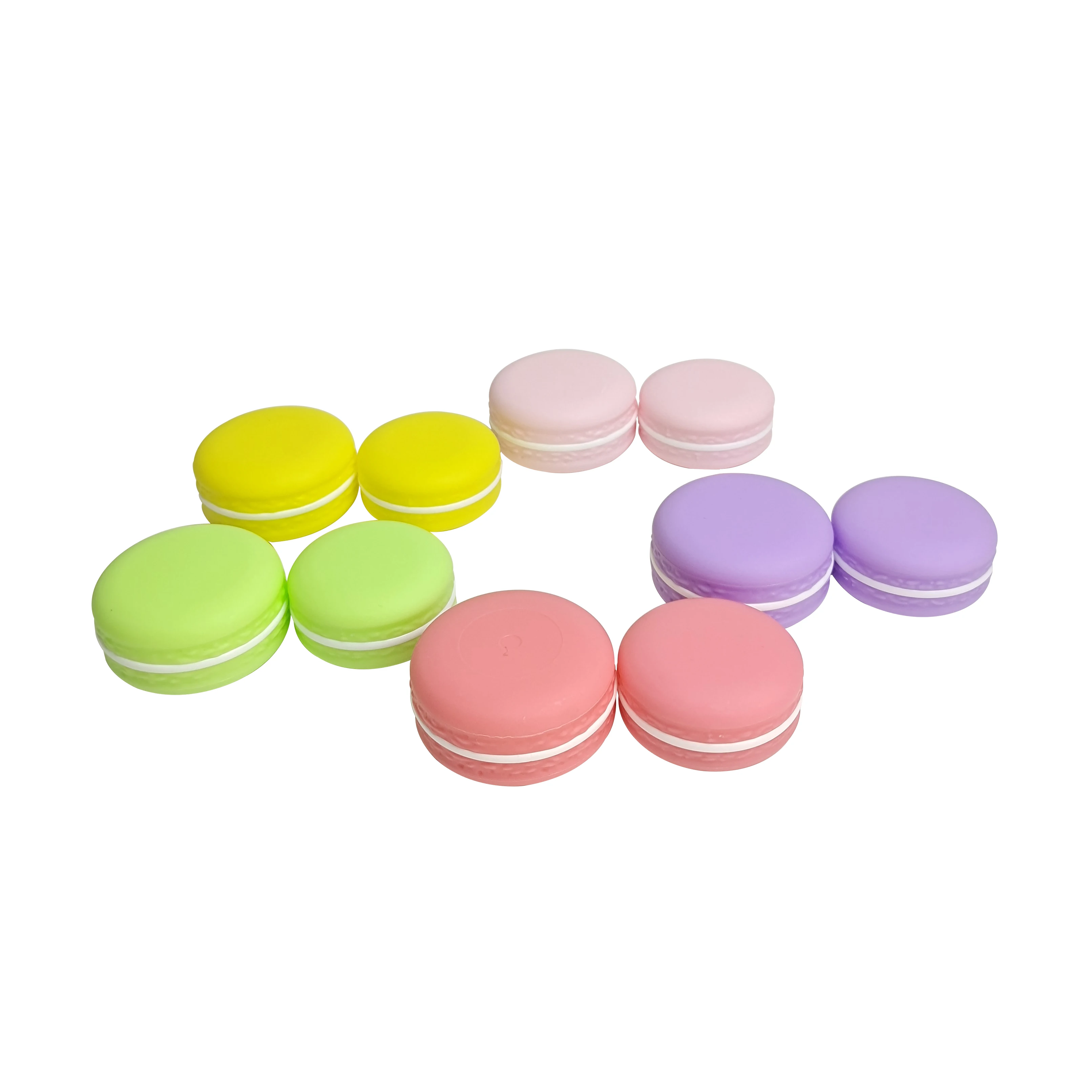 Colorful Empty Macaron Shape Cosmetic Jar Plastic Macaron Shaped Lip ...