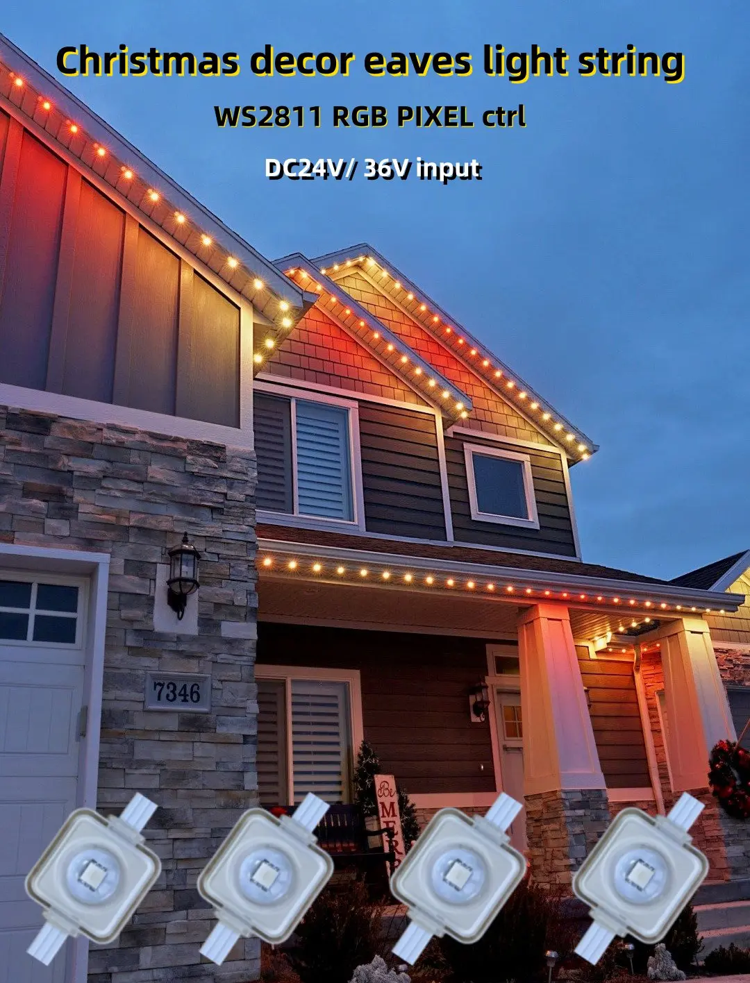 Waterproof Addressable Led Pixel Lamp String Phone Controlled Permanent ...