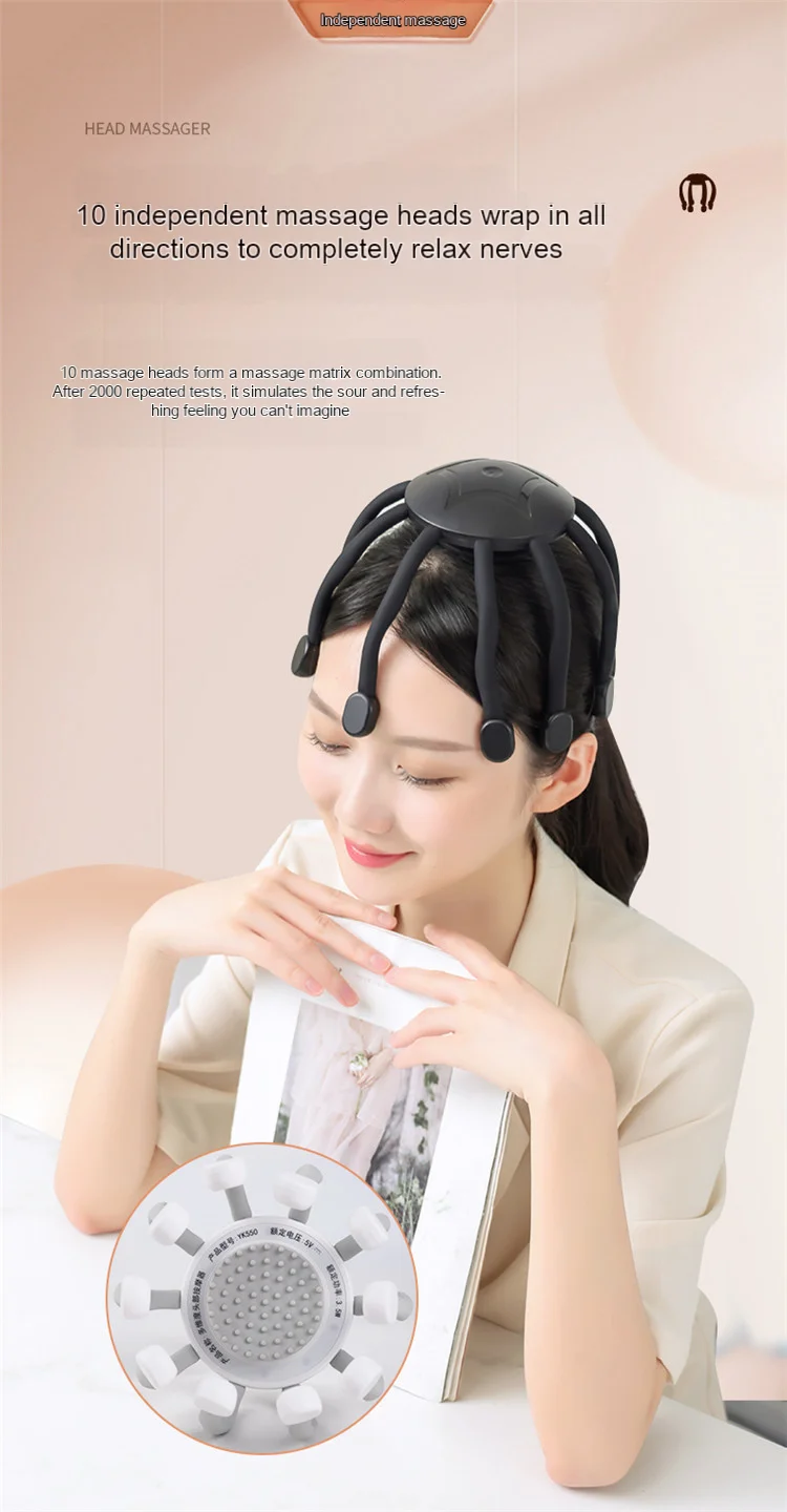 Electric Head Vibration Full Body Relax Scalp Massage Promotes Blood ...