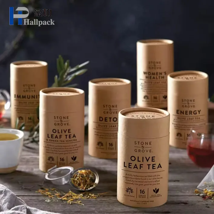 Custom Printed Round Cylinder Cardboard Storage Containers For Coffee ...