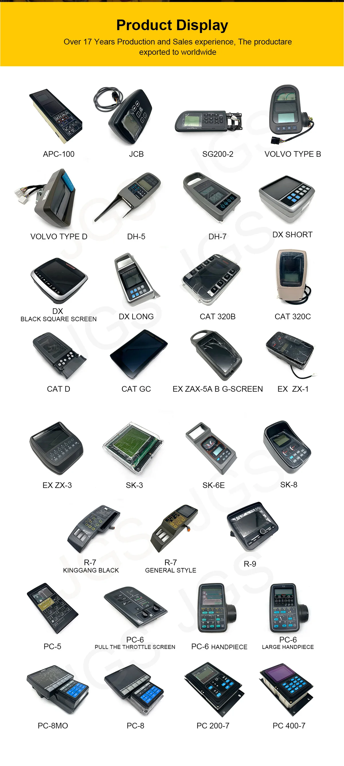 Excavator Lcd Monitora Display Screen Control Instrument Panel ...