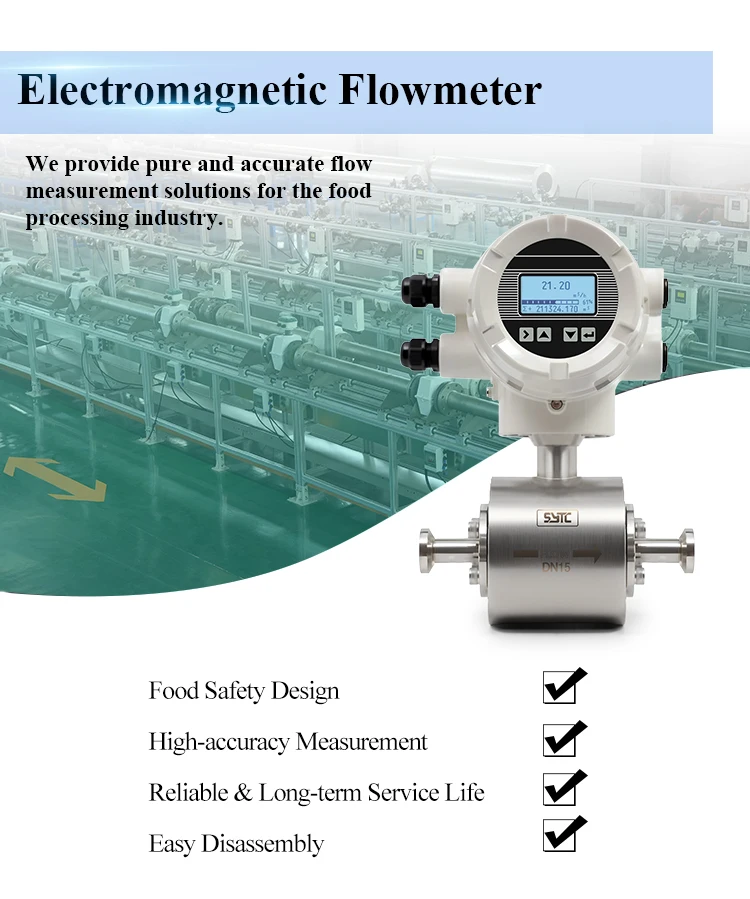 Sanitary Magnetic Flow Meter SS316L Tri-Clamp | Food Grade Milk Juice ...