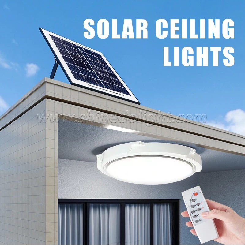 Solar Ceiling Lights with Remote Control - Efficient Lighting