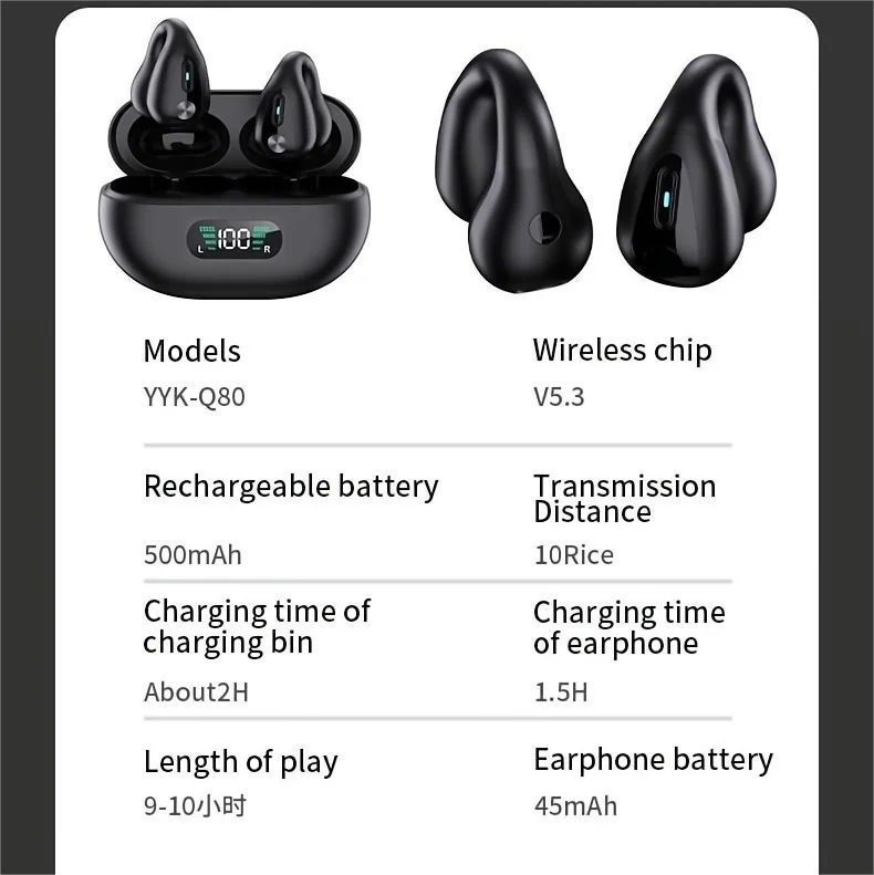 New Design Tws Wireless Earbud Earphone Bluetooth Clip Ear Cuffs With ...