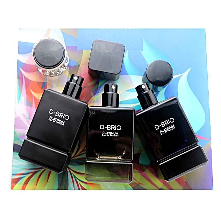 Luxury Customized Matt Black Square Perfume Bottle 50ml Heavy Thick ...
