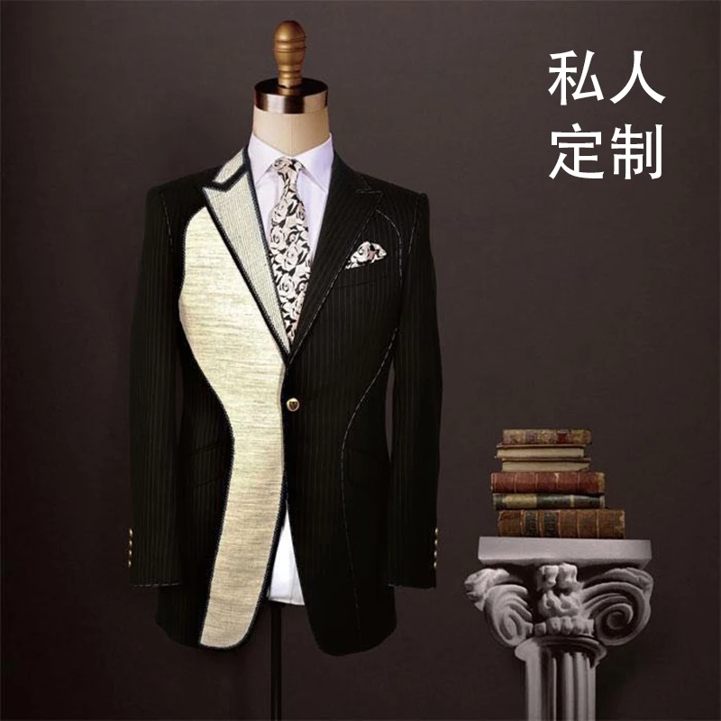 Men's Woolen Business Suit With Single-breasted Closure Made From ...