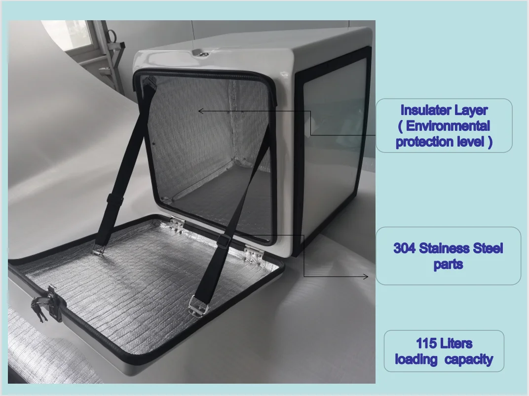 FRP Plastic LED Delivery Bag - Ideal for Motorcycle Food Delivery