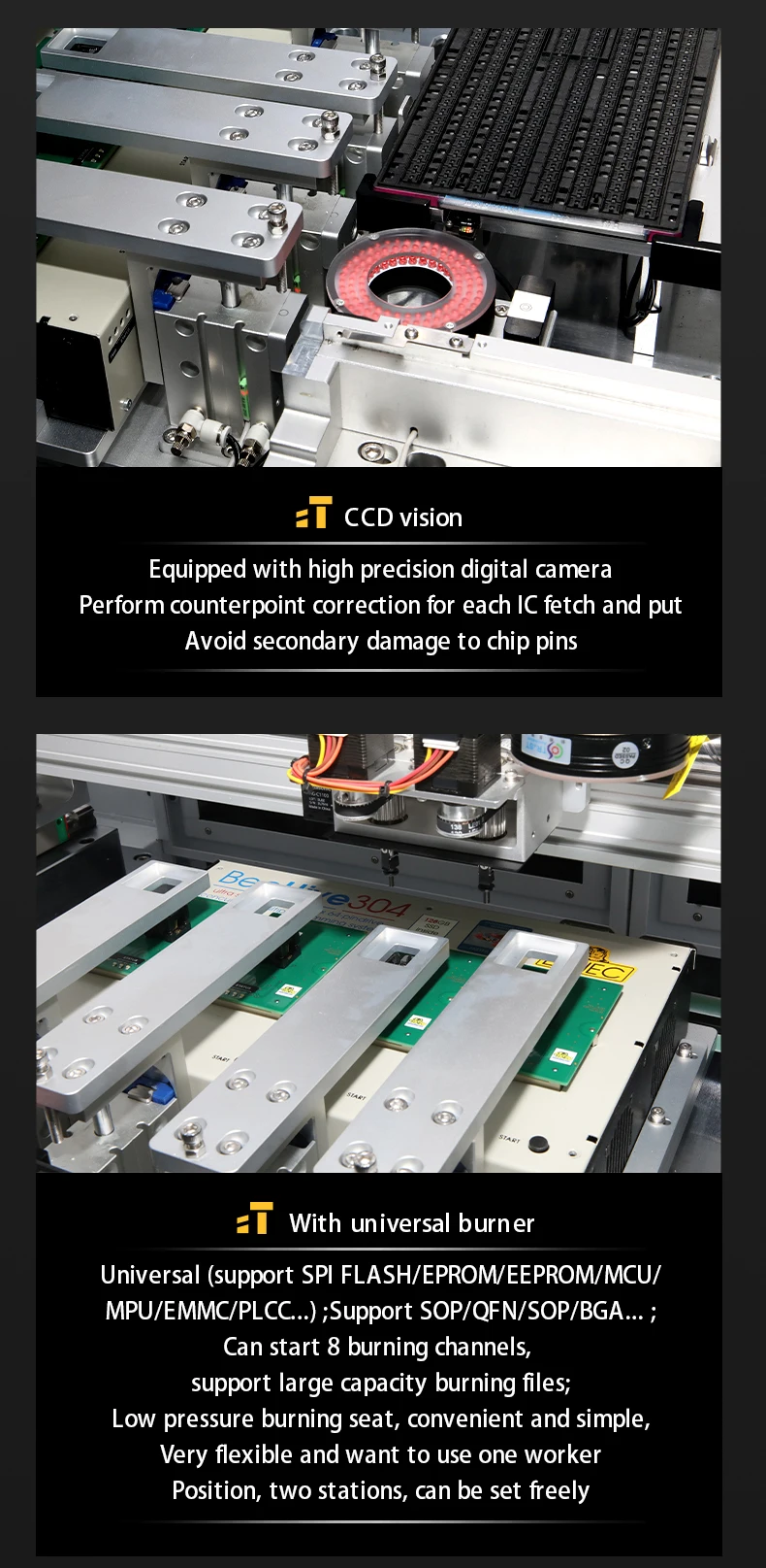 Automatic High Quality 8 Programming Stations Ic Programming Machine ...