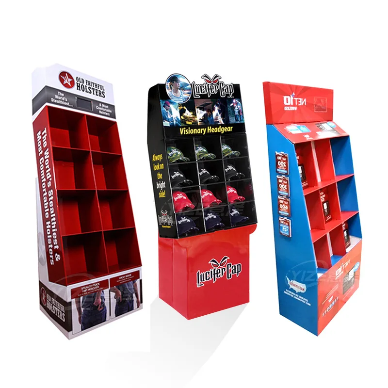 Flat-packing Shipping Retail Store Portable Cardboard Display Stands