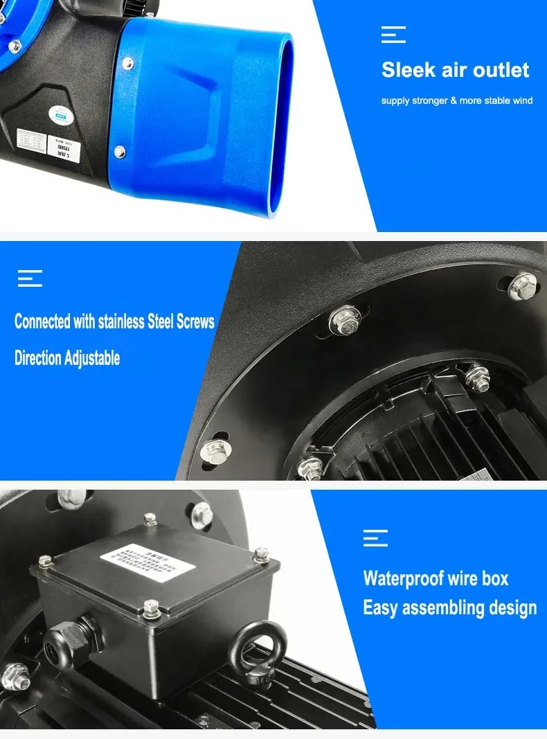 3 Phase Centrifugal Air Blower Side Blower For Auto Car Wash Tunnel ...