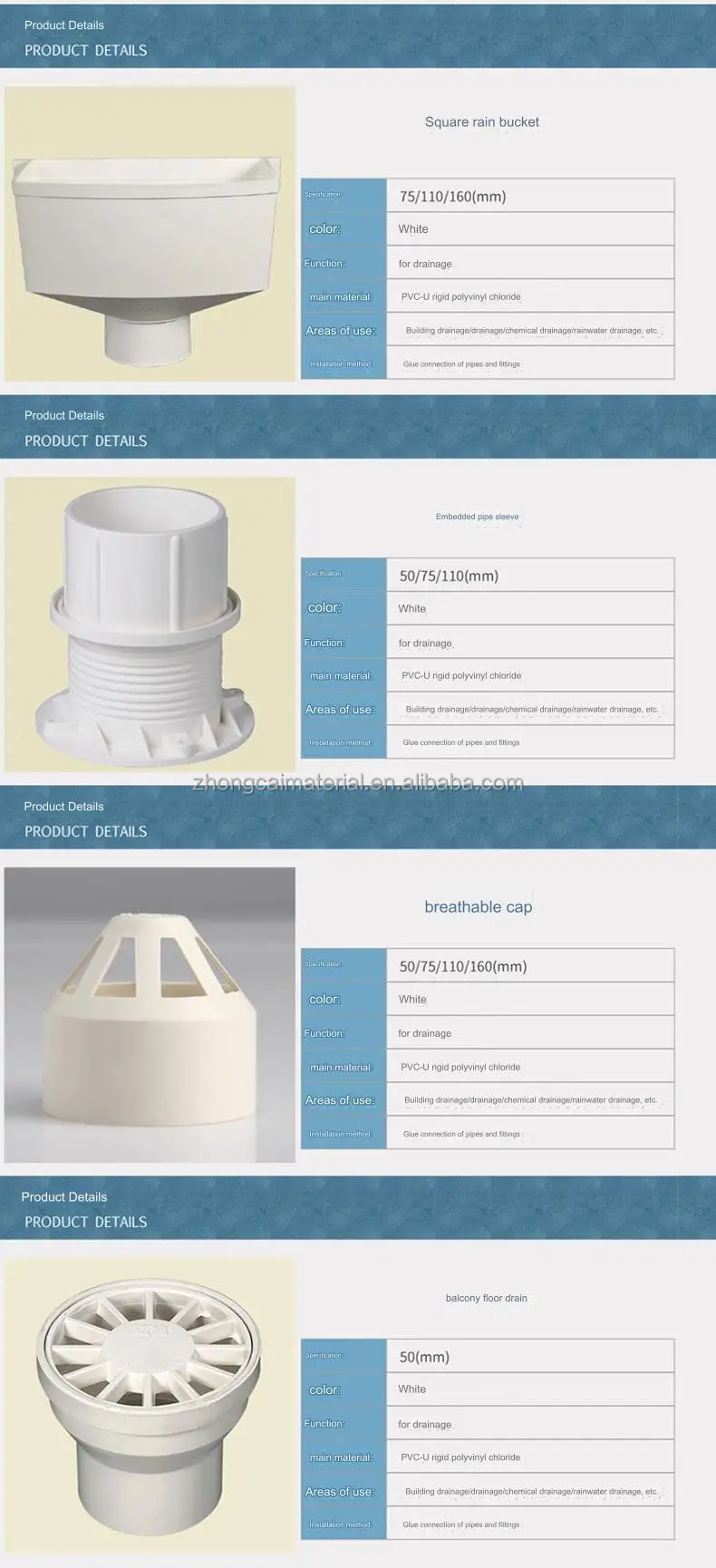 Water Supply And Drainage Standard Upvc Three-way Equal Tee Pvc ...