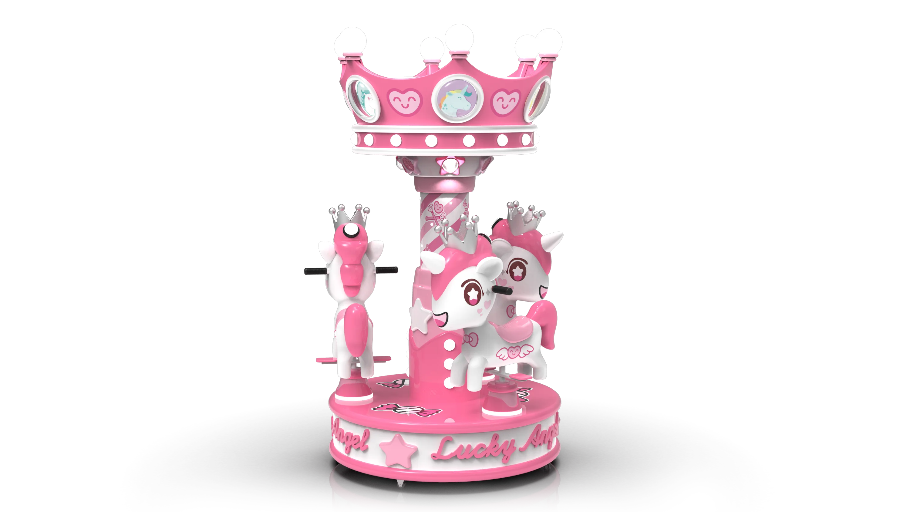 Outdoor Electric Equipments Coin Operated Mini Kid Carousel Ride Three ...