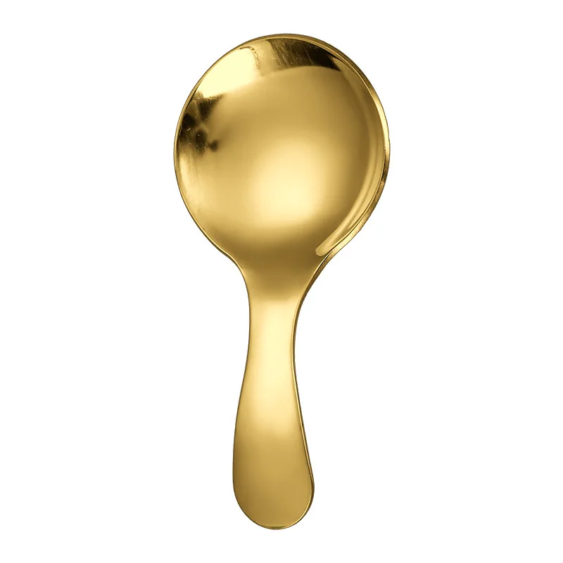 Golden Stainless Steel Short Handle Spoons Soup Condiments Spoon ...