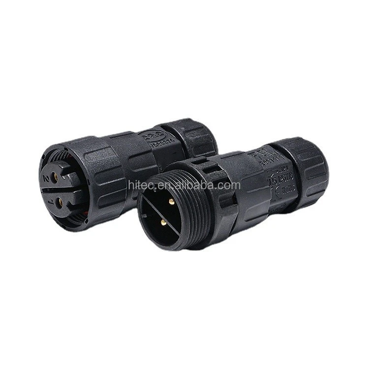 Self locking waterproof connector M25 2P 3P 4P core screw thread ...