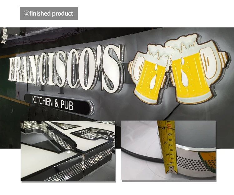 3D Store Sign - Acrylic & Stainless Steel Waterproof LED