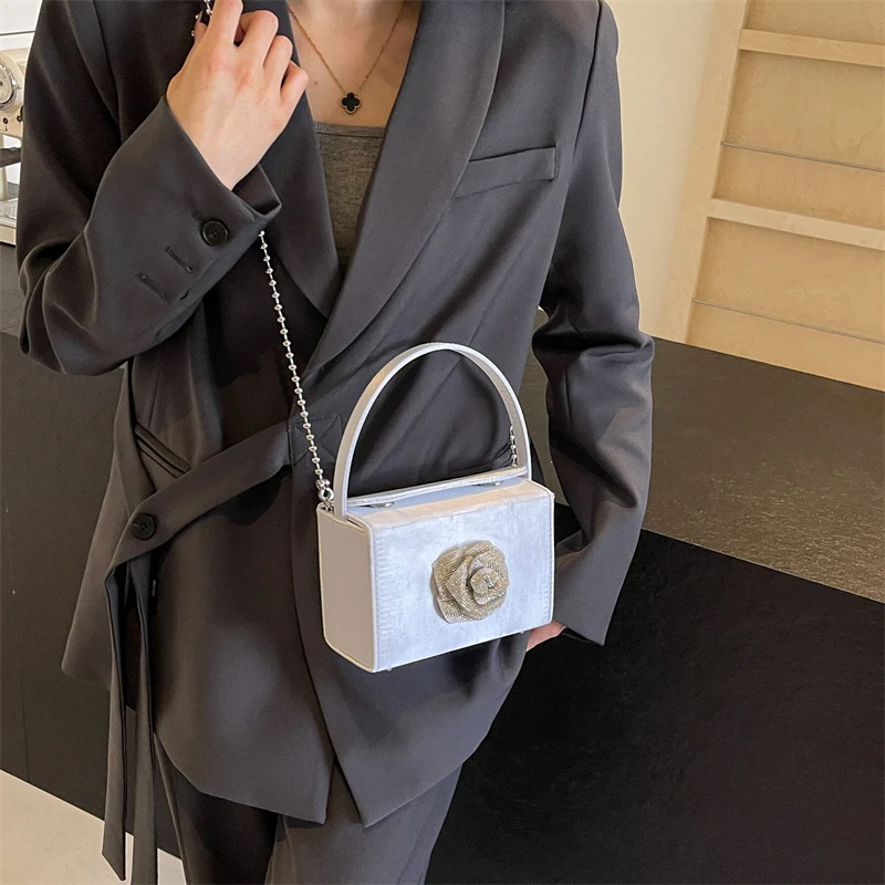 2024 New Luxury Women Evening Bag Trendy Shiny Rhinestone Silk Satin ...